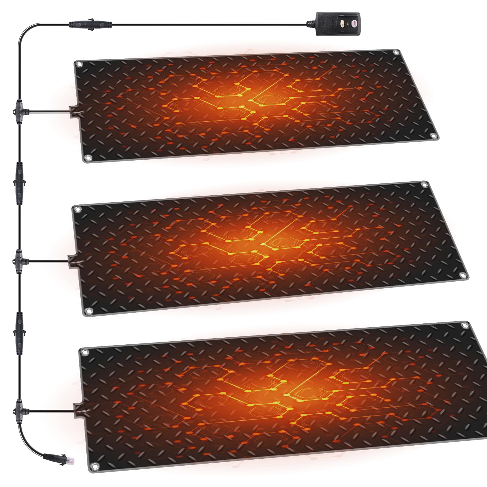 VASALAID 3 Pcs Heated Snow Melting Mats, 10 x 30 in PVC Snow Melting ...