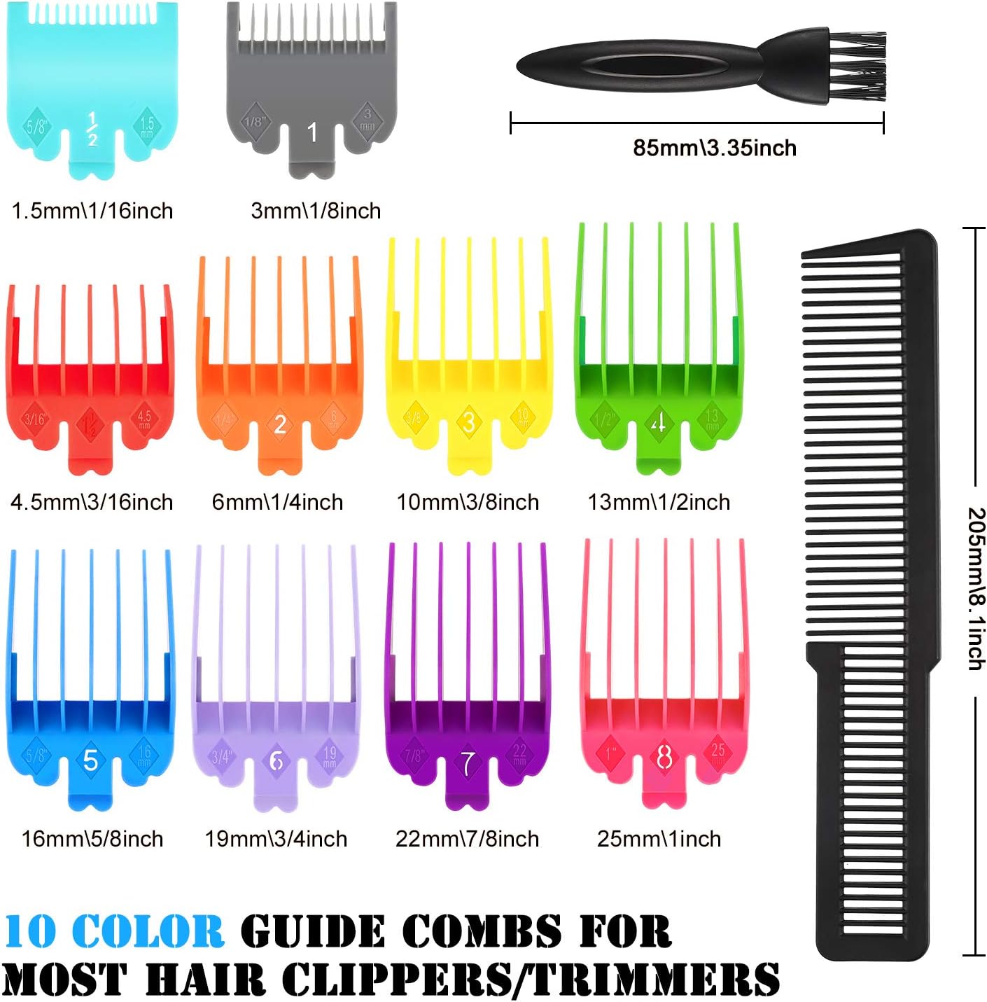 24 Pieces Hair Clipper Limit Combs Set, Includes 20 Attachment Guide ...