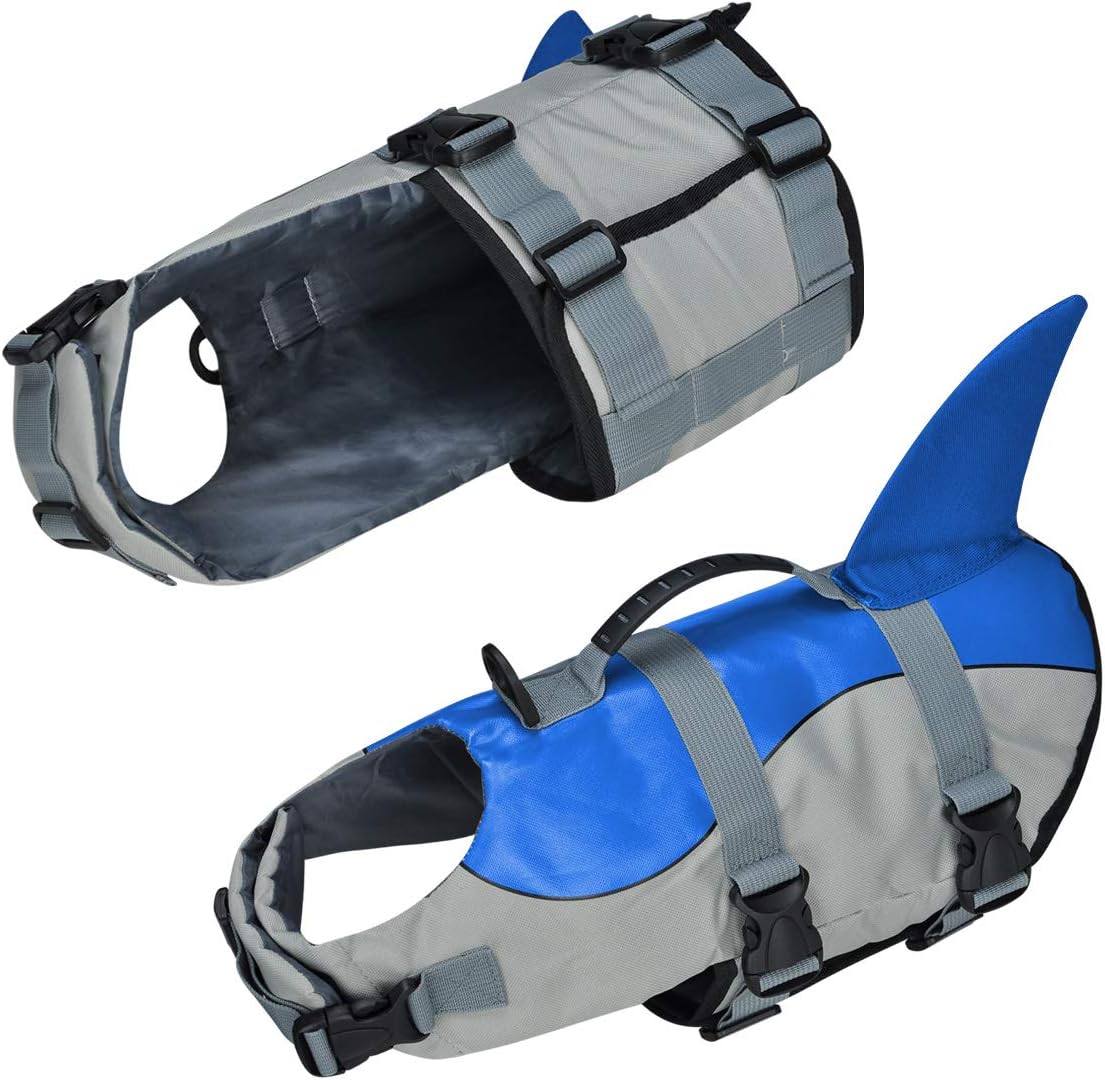 COVVY Dog Life Jackets Pet Floatation Life Vest Shark Dog Saver Life ...