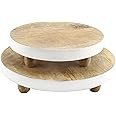 Amazon.com: AuldHome Design Farmhouse Round Wooden Risers (Set of 2 ...