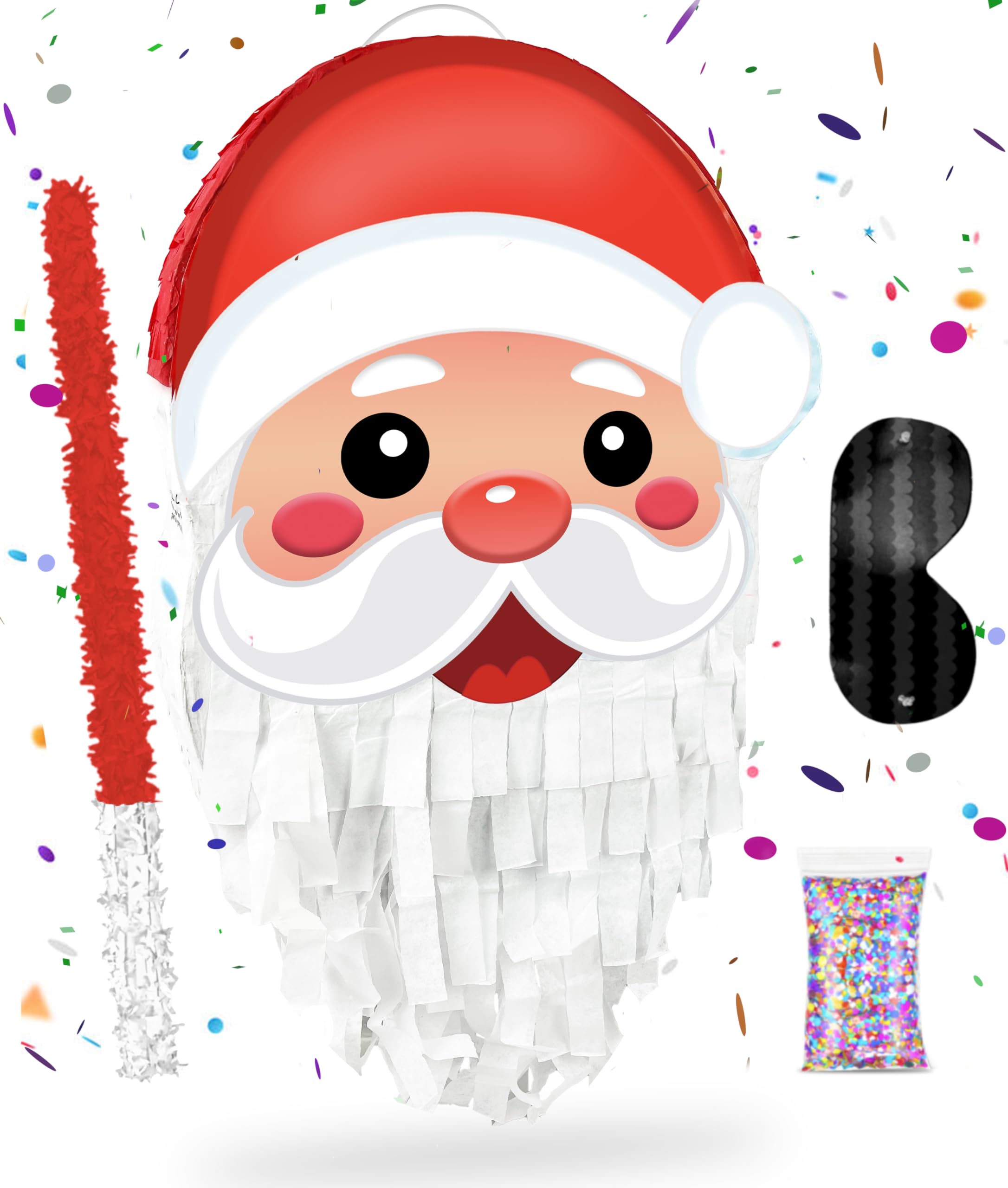 Santa Claus Cute Christmas Piñata Set (11"x17") Christmas Party Game ...
