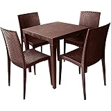 Cello Sleek Senator Four Seater Dining Table Set (Brown): Amazon.in ...