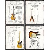Amazon.com: Famous Guitars Patent Print Set - Vintage - Gift for ...