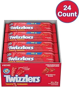 TWIZZLERS Strawberry Twists Licorice Candy Bulk 90g, 24 bags: Amazon.ca ...
