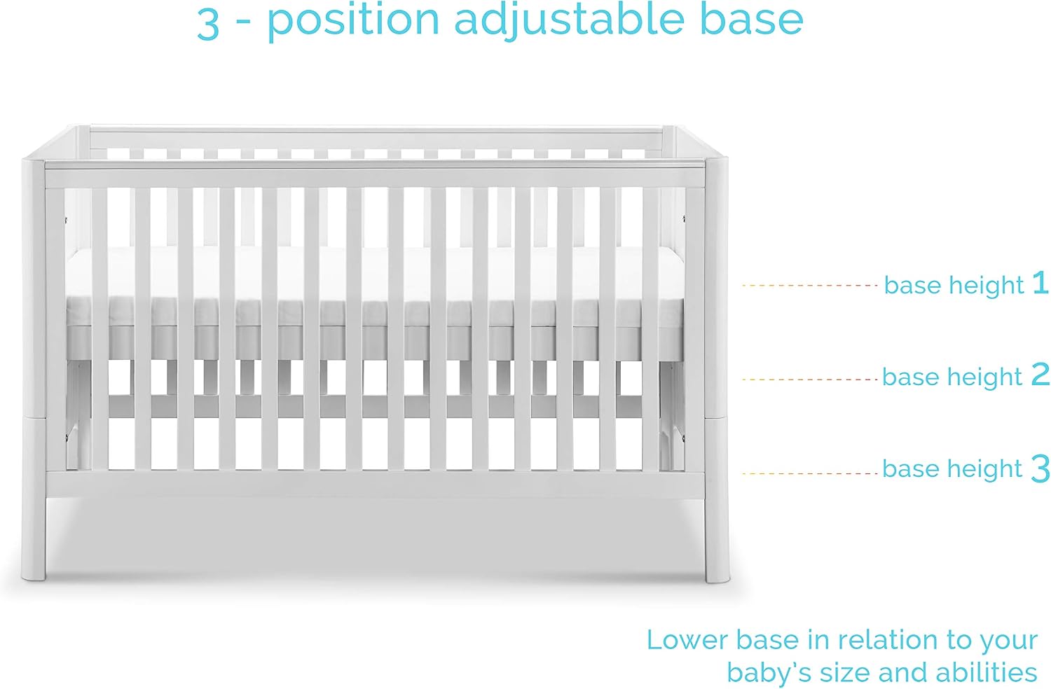 Babylo Wooden OVO Cot Bed & Toddler First Bed, White - BigaMart