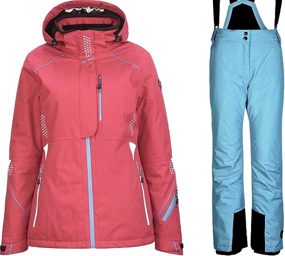 Killtec Damen Skianzug 2 TLG. Skijacke + Skihose (Fuchsia/Aqua, 42 ...