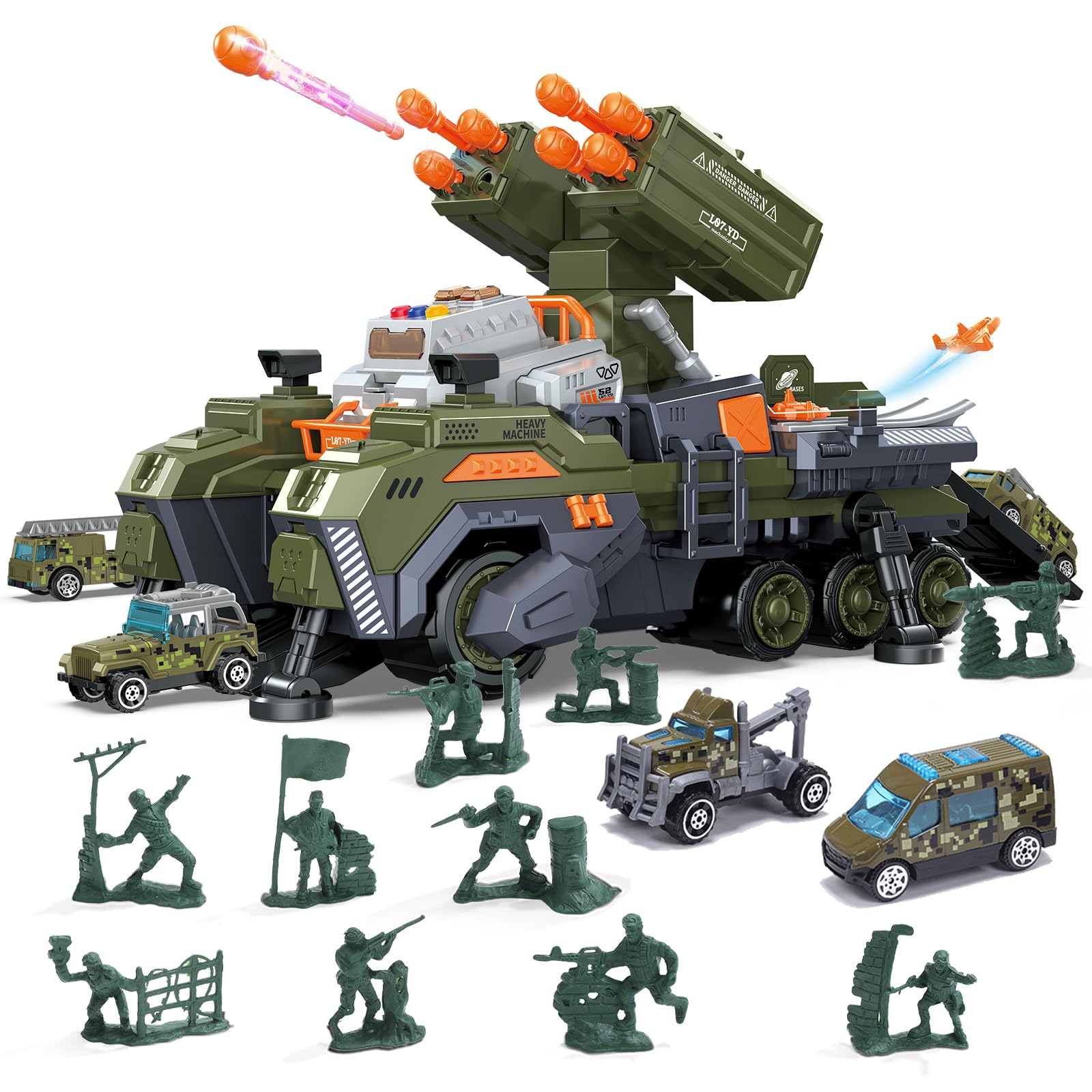 CUTE STONE Army Tank Toys, Army Men Tanks Playset with 6 Army Vehicles ...