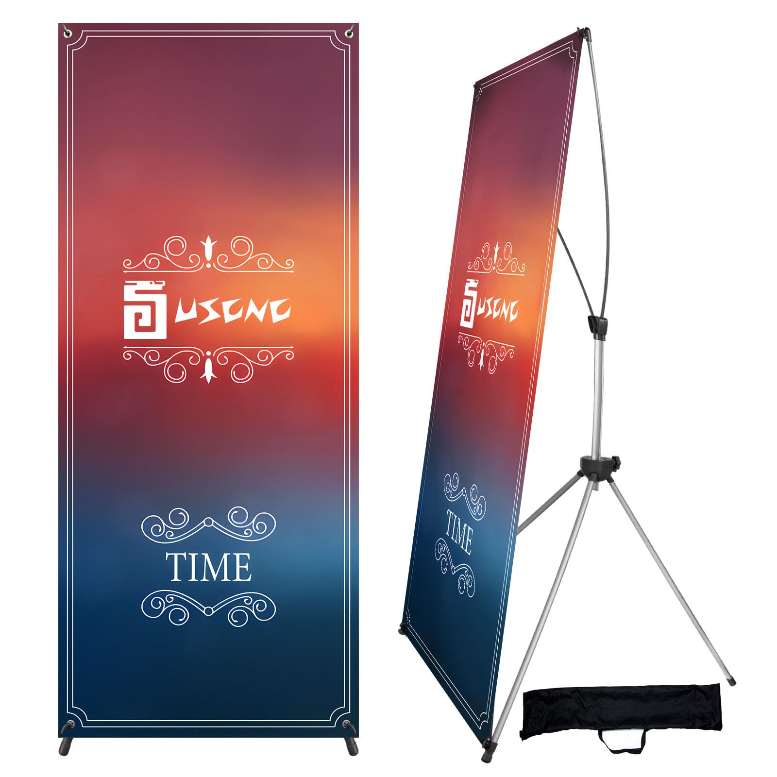 X Banner Stand Adjustable Fit Banner 23 x 63 to 32 x 78 Inch(STAND ONLY ...