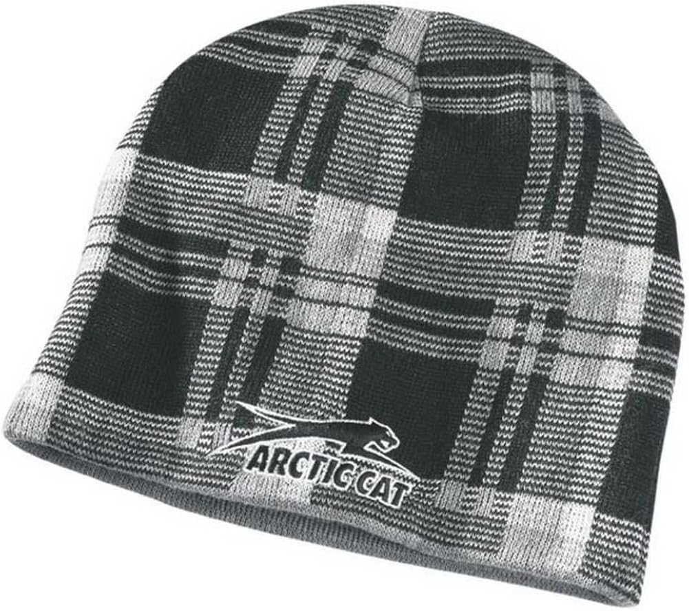 Arctic Cat Team Kit Cap, Aircat Plaid Beanie Hat, Black & Gray, 5233 ...