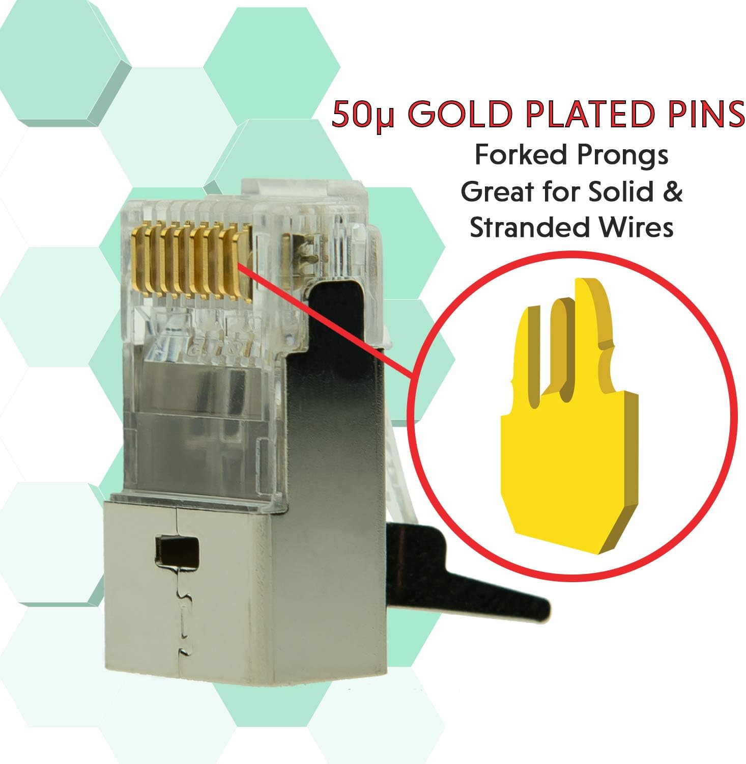 LINKUP – RJ45 Connectors Cat6A Ethernet Shielded Modular Plugs | for ...