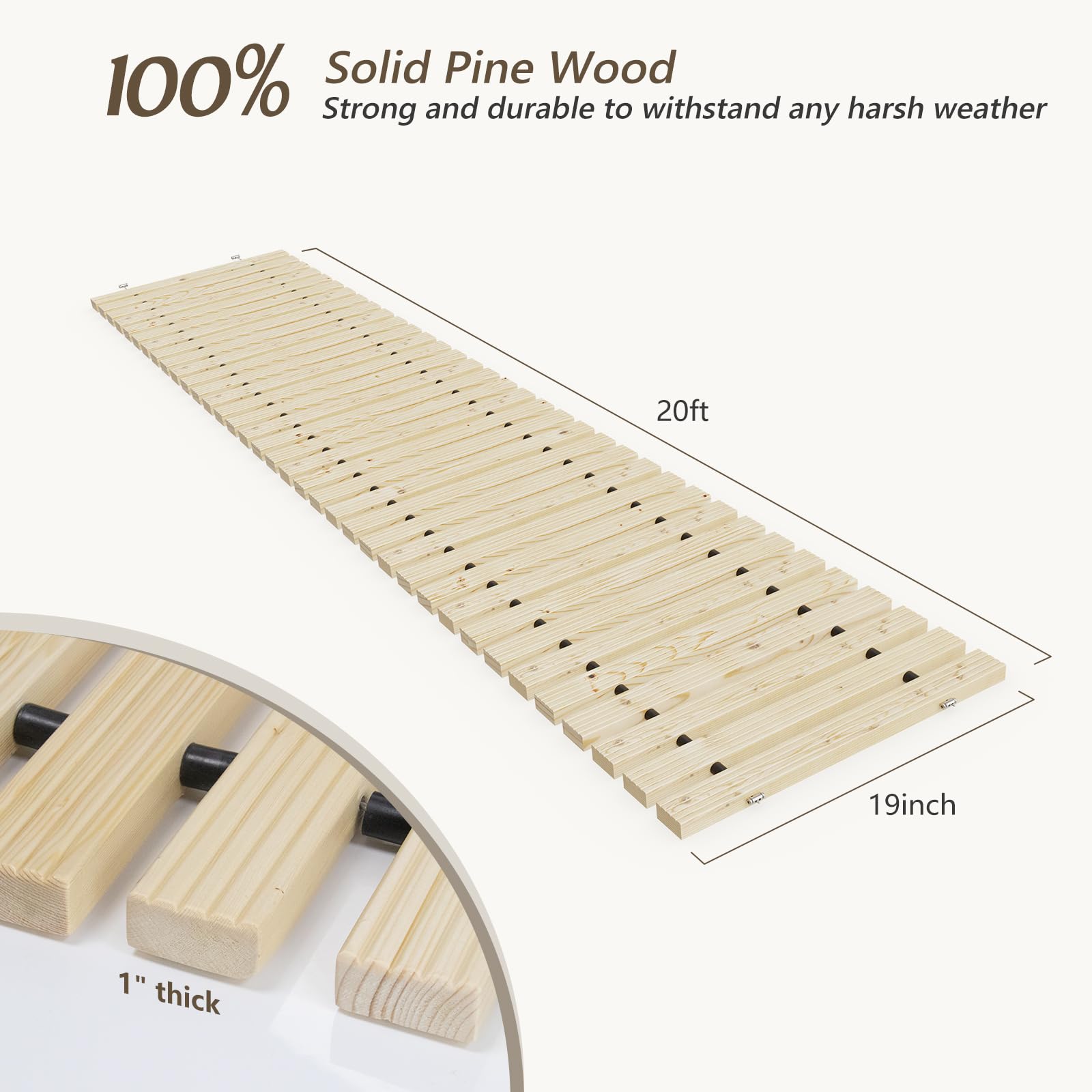 Mua APRILSOUL 20FT Wooden Garden Pathway, Outdoor Roll Out Walkway Path ...