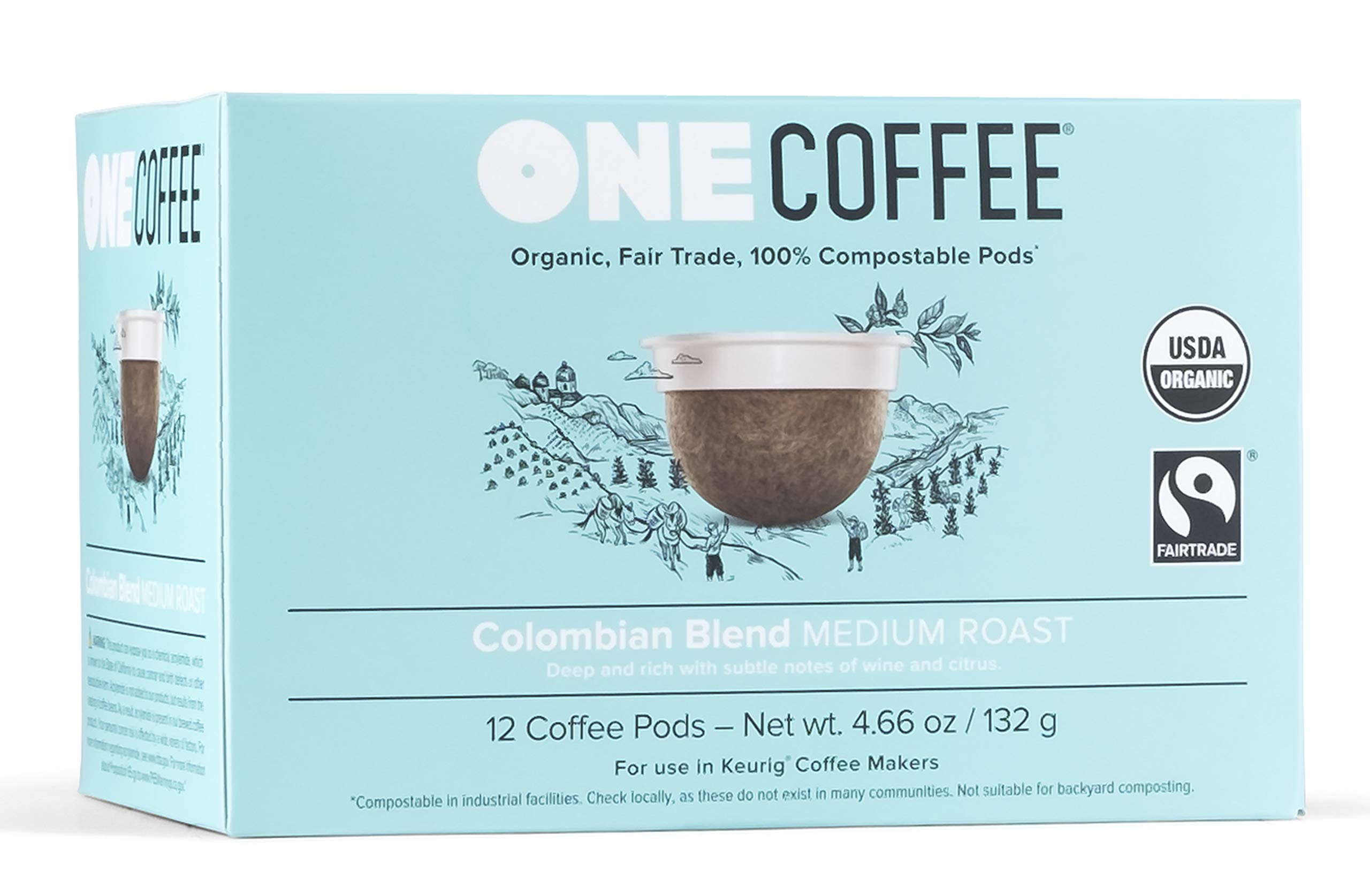 OneCoffee Organic Breakfast Blend 12 Count Single Serve Coffee 100% ...
