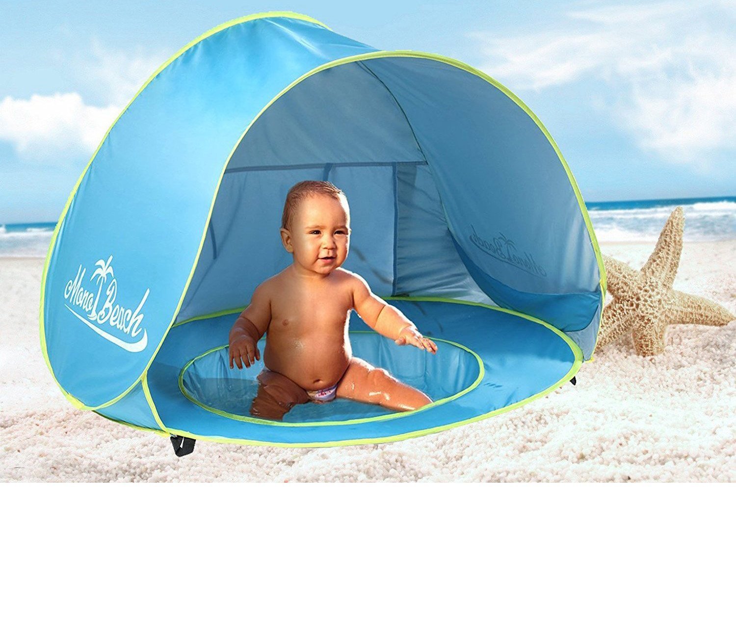 Portable Infant Baby Beach Tent Shade With Pool Inside UV Protect Sun Portable Infant Baby Beach Tent Shade With Pool Inside UV Protect Sun