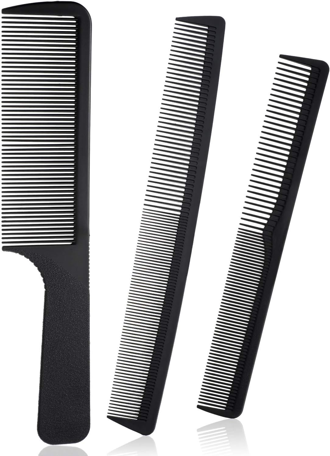 3 Pieces Black Comb Set, Carbon Fiber Anti Static Combs Portable Hair ...