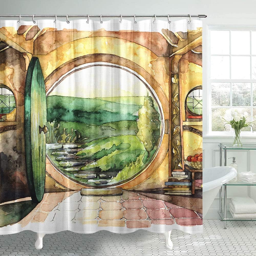 Amazon.com: Hobbit Shower Curtain Lord of The Rings Magic Shower Bath ...