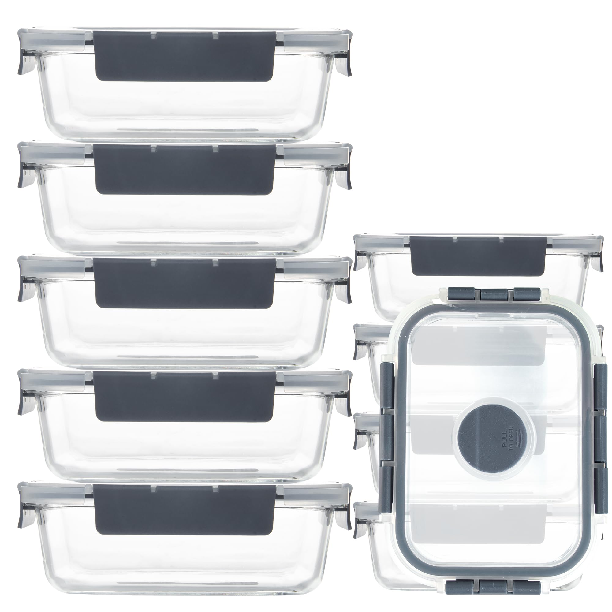 Mua 10 Pack Glass Meal Prep Containers with Steam Vent, Food Storage ...