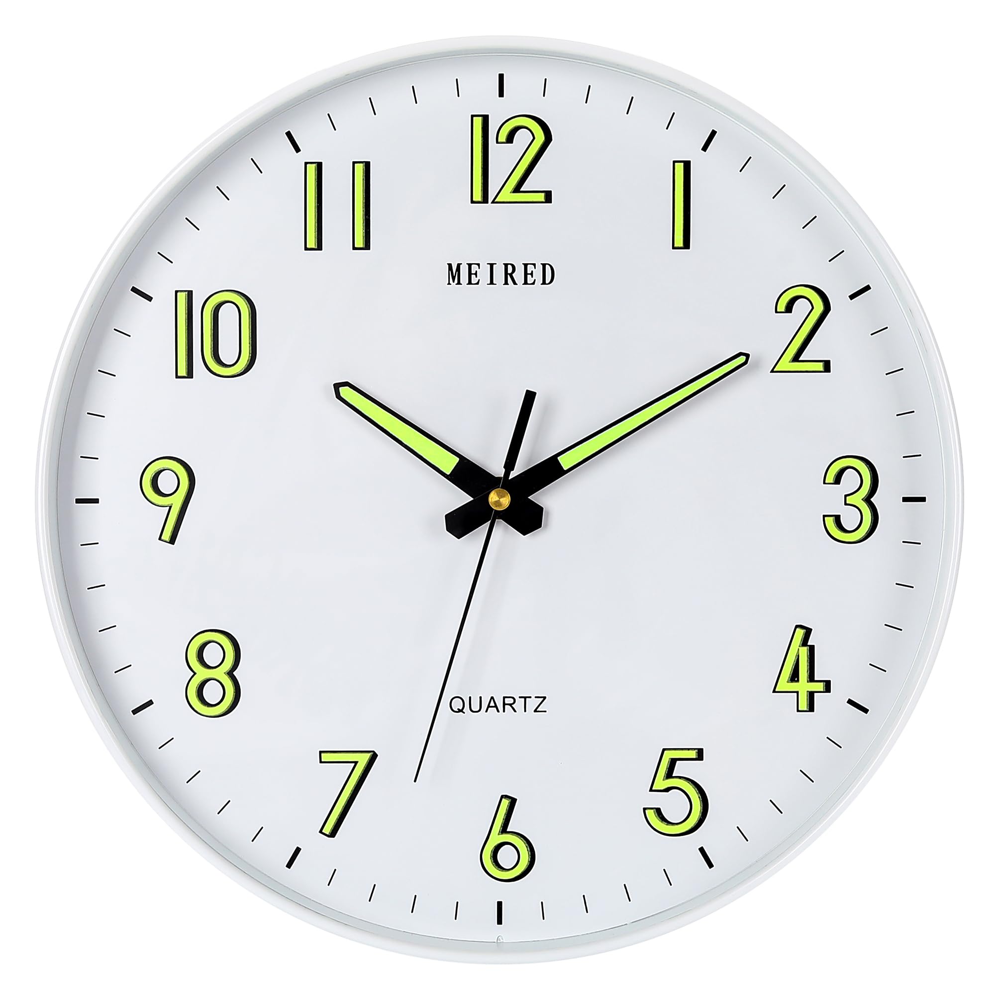 MEIRED Night Light Wall Clock 12 Inch Silent Non Ticking Battery ...