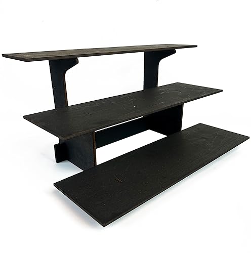 3-Tier Straight Retail Table Display Stand with Shelves for Products ...
