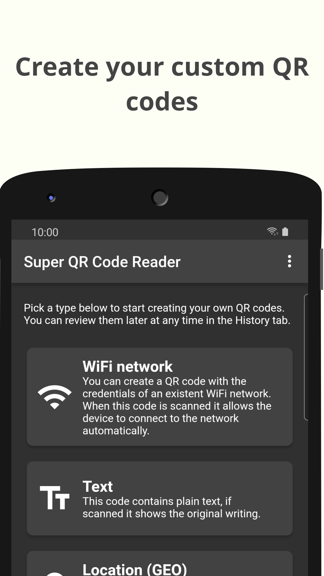 Super QR Code Reader – QR scanner & Code generator:Amazon.it:Appstore for Android