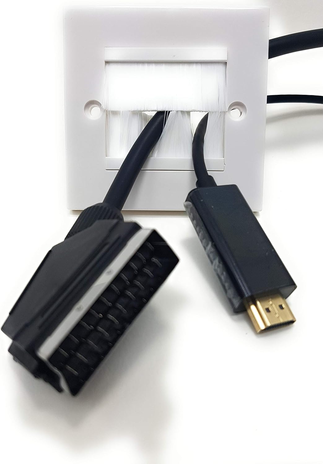 MainCore UK Standard Faceplate Gang White BRUSH for Cables Exit/Wall ...