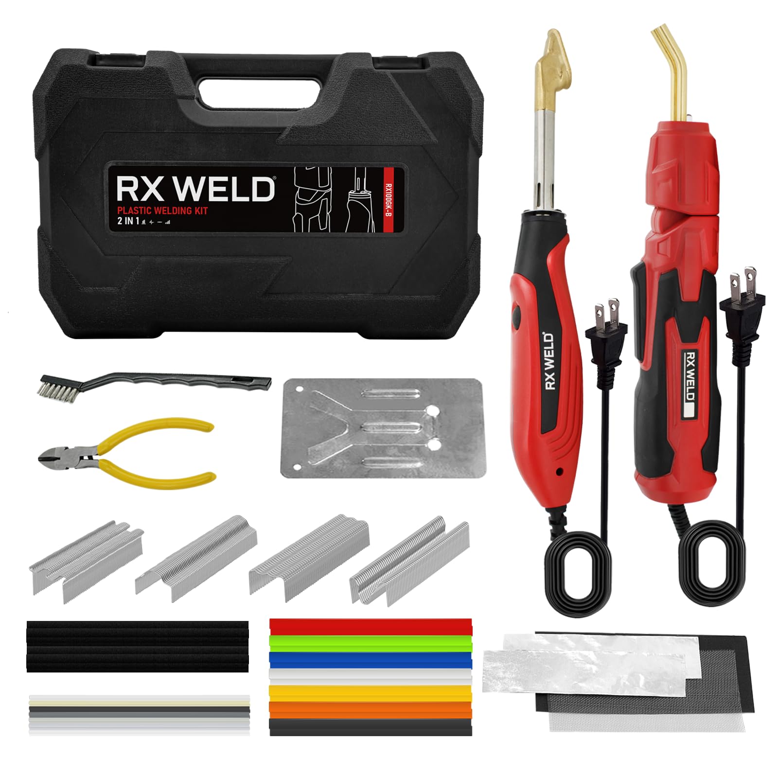 RX WELD Plastic Welder, 2 in 1 Plastic Welding Kit, 400PCS Hot Staples ...