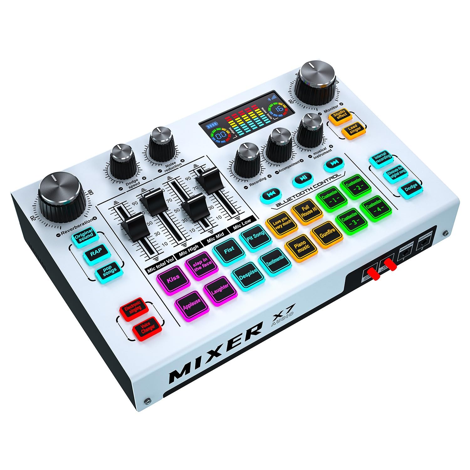 Streaming Audio Mixer, tenlamp Podcast Audio Mixer Interface with Metal ...