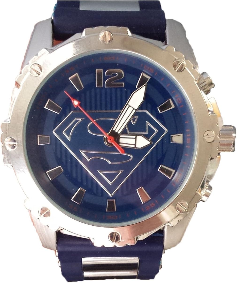 Superman Watch with Stainless Steel Case and Accents on Band (SUP9196 ...