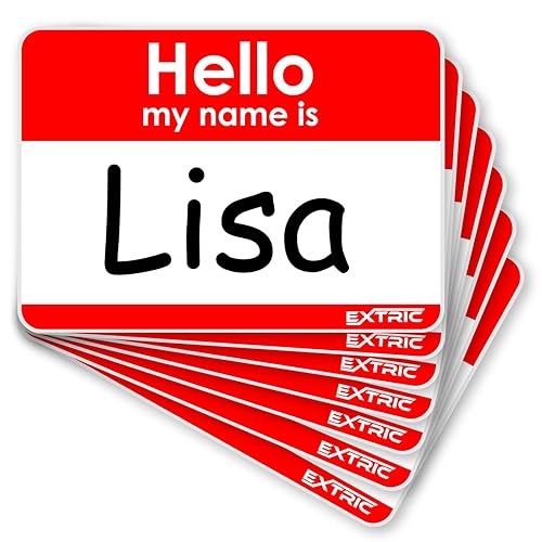 Hello My Name is Stickers, 100 Count Name Tags Stickers, Red Badges, 2. ...