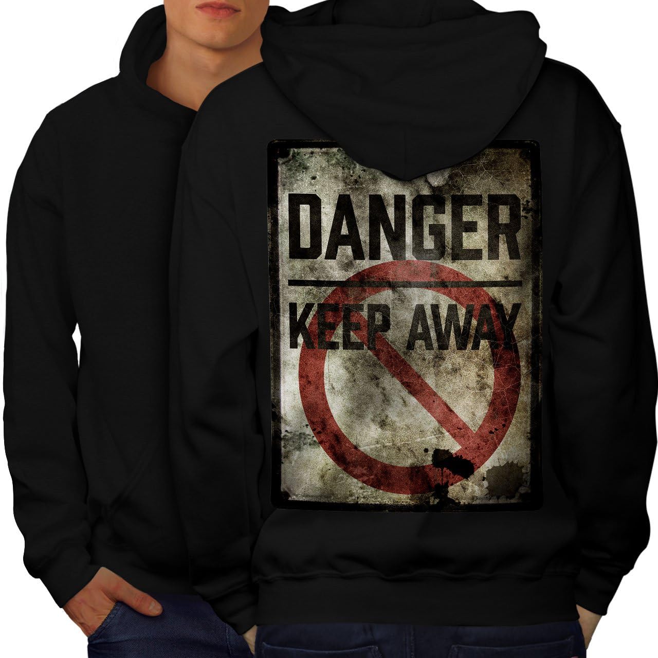 Wellcoda Danger Sign Cool Mens Hoodie, Hazard Design on The Jumpers ...