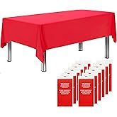 Amazon.com: 14 Pack 108" X 54" Red Checkered Premium Disposable Plastic ...