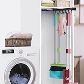 Amazon.com: PrimZooty Pull Out Broom Holder, Multifunctional Slide ...