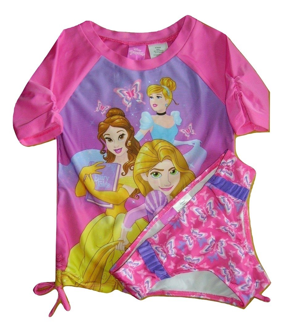 Buy Disney Princess 2 Piece Swim Set Bikini Bottoms & Top UPF50+ Belle ...