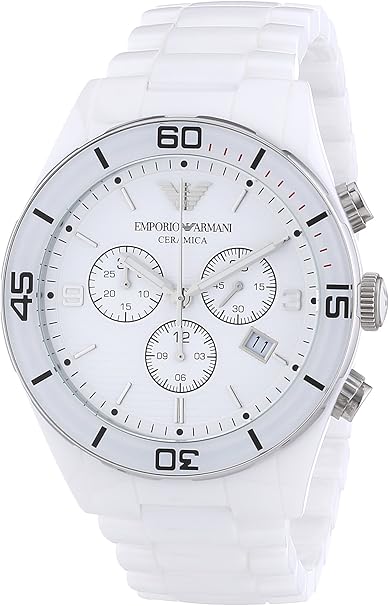 Emporio Armani Herren-Armbanduhr XL Chronograph Quarz Keramik AR1424 ...