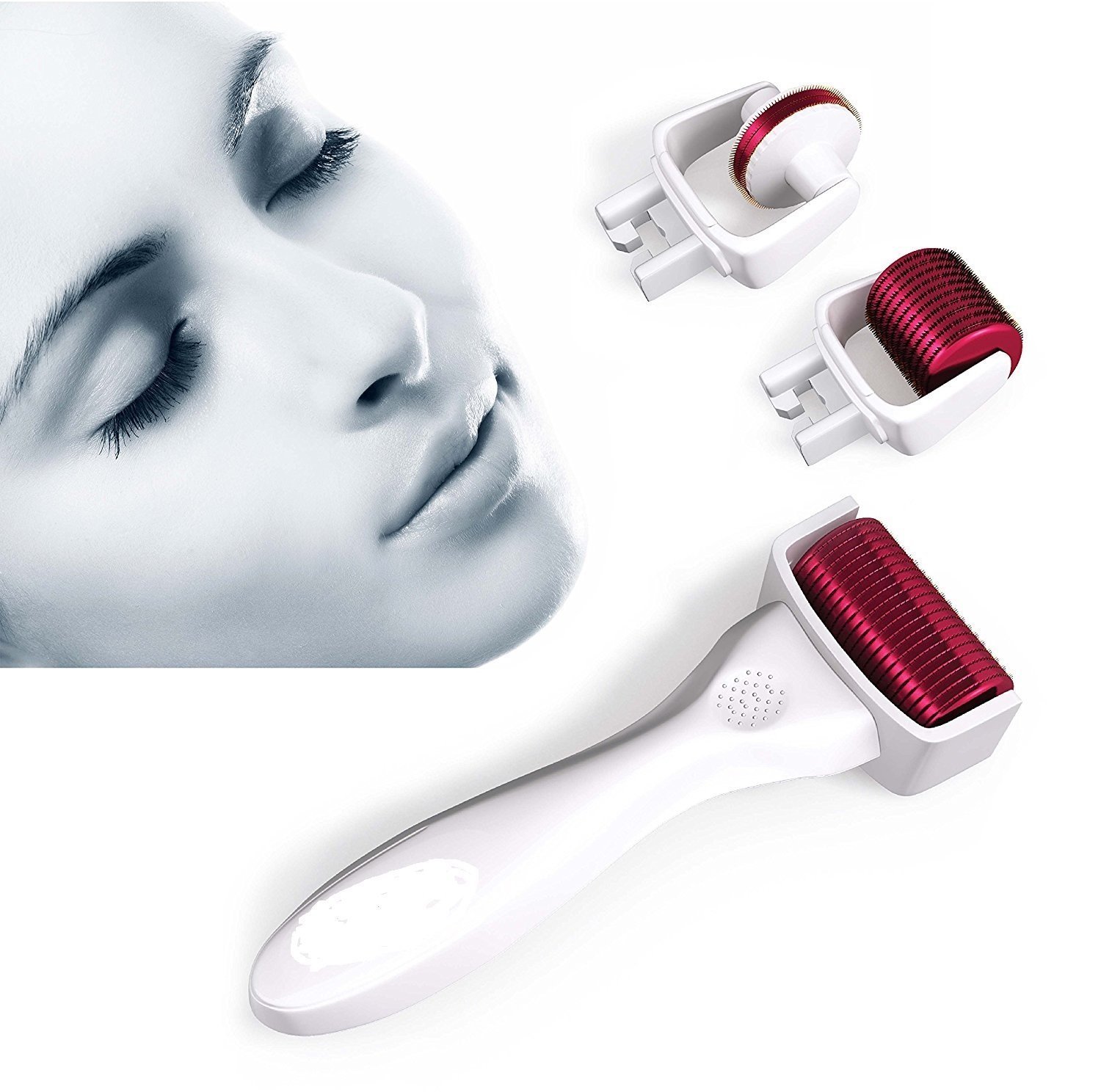 Derma Roller Set 3-In-1, TinkSky Micro Needle Roller with 3 Roller ...