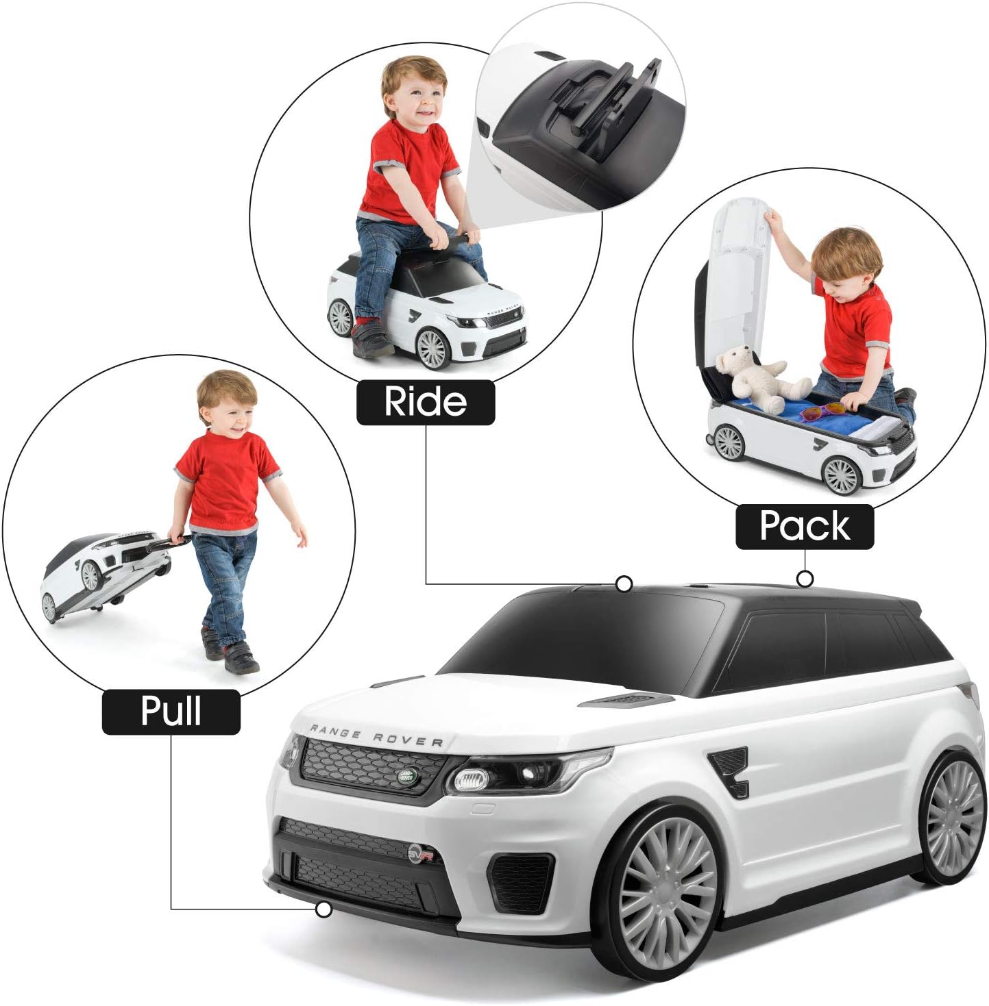 RANGE ROVER TY6108WH Suitcase, Official Sport SVR Convertible Kids Ride ...