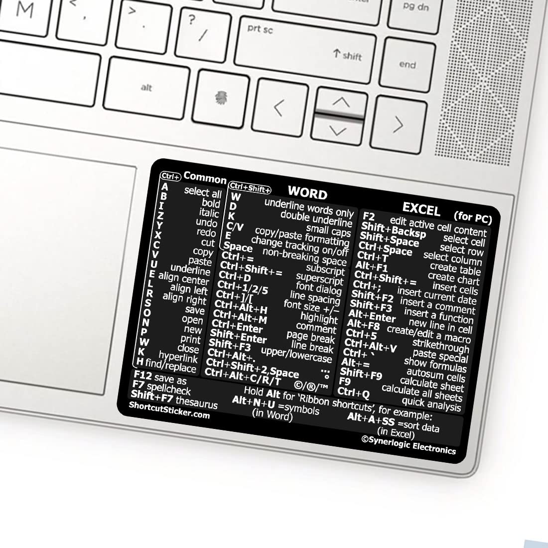 Mua SYNERLOGIC Microsoft Word/Excel (for Windows) Reference Guide Keyboard Shortcut Sticker ...