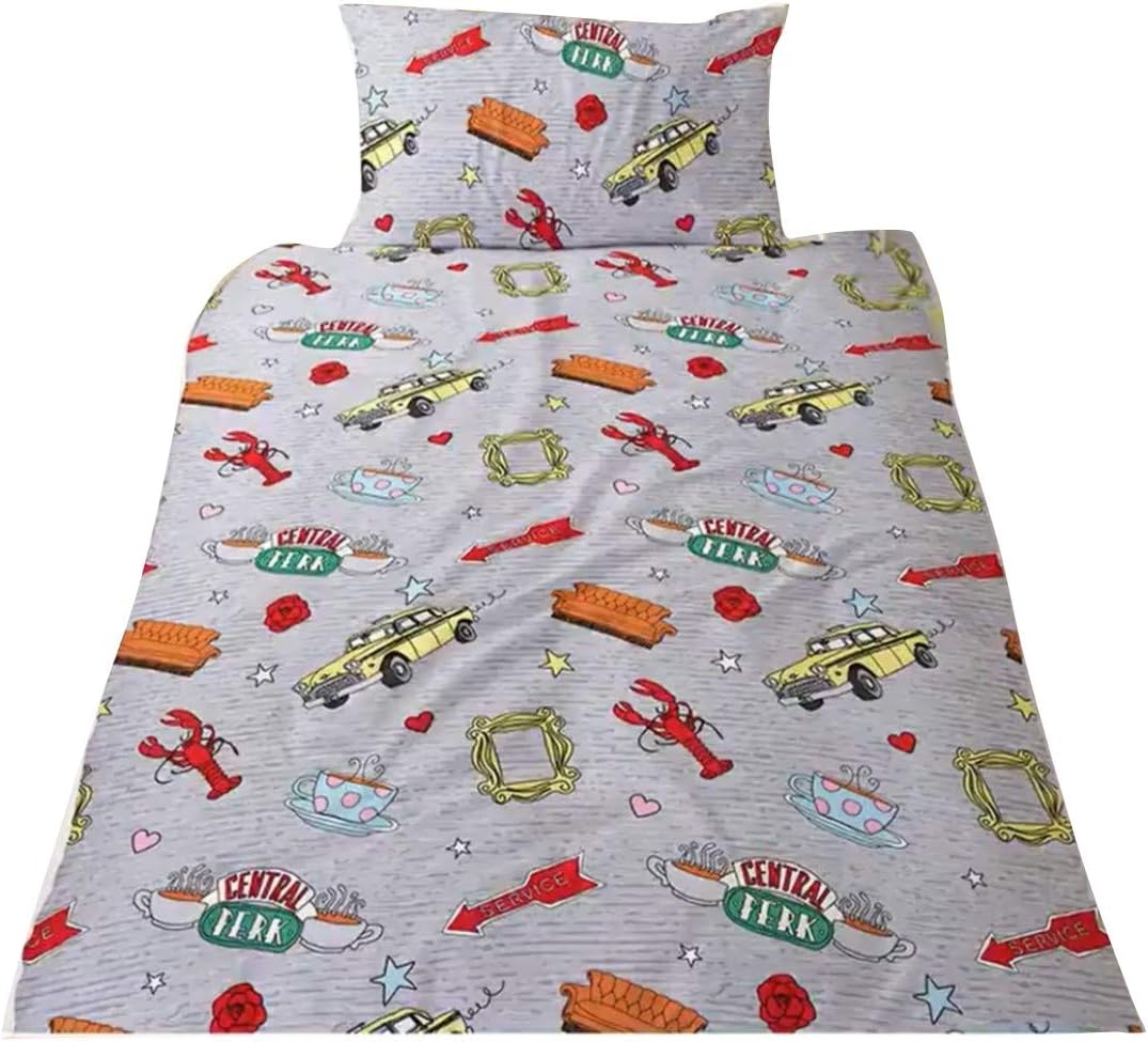 BM Friends Single Duvet Cover Set with Pillow Case Decorated with Props ...