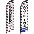 Amazon.com : Feather Flag - Barbershop Sign - Swooper Flag for Business ...