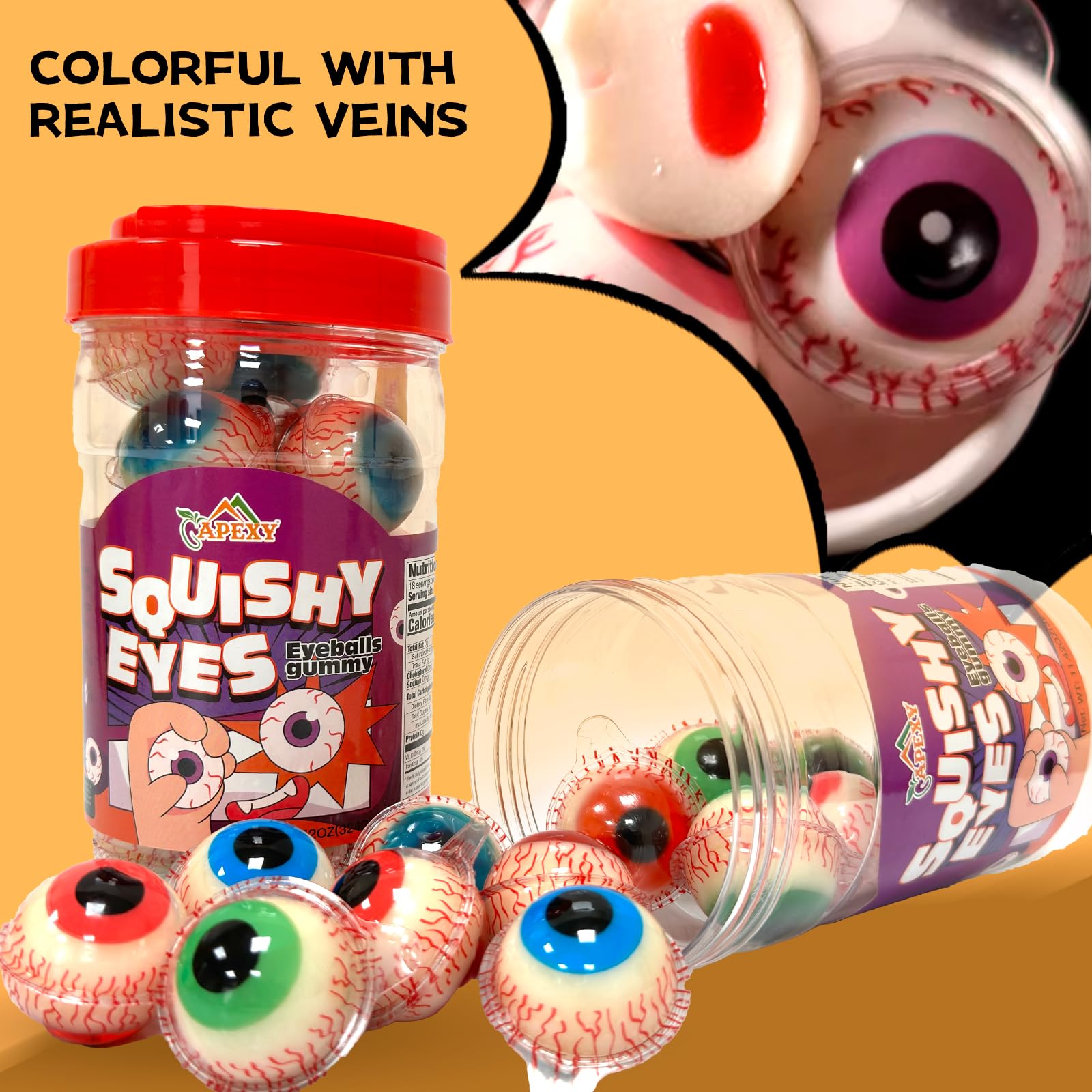Mua Apexy Eyeball Gummy Candy With Fruity Liquid Center Fat Free ...