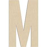Amazon.com: 12 Inch Wooden Letter M, 1/4 Inch Thick Large Unfinished ...