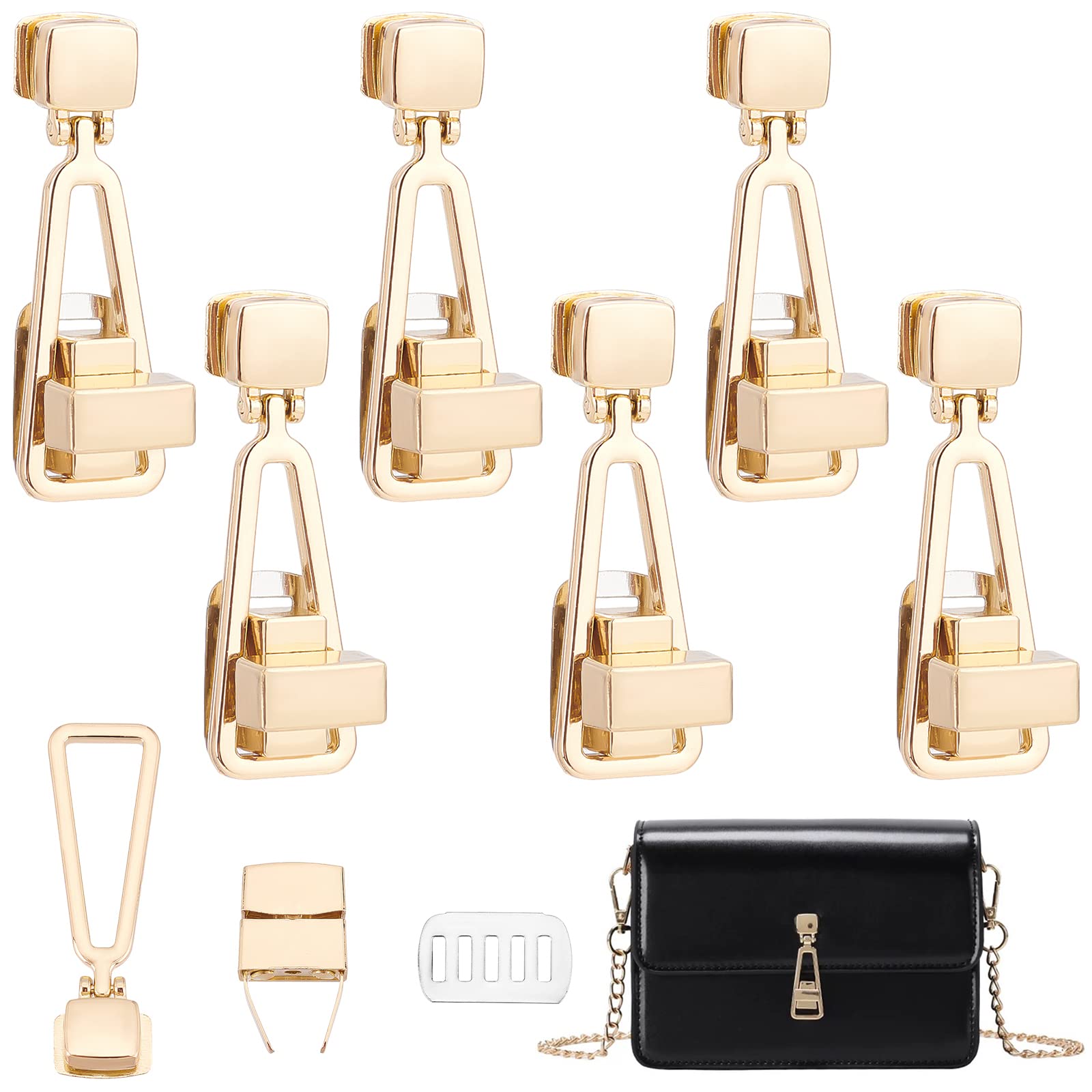 PH PandaHall 6 Sets Turn Lock Clasp Pack Golden Purses Twist Lock ...