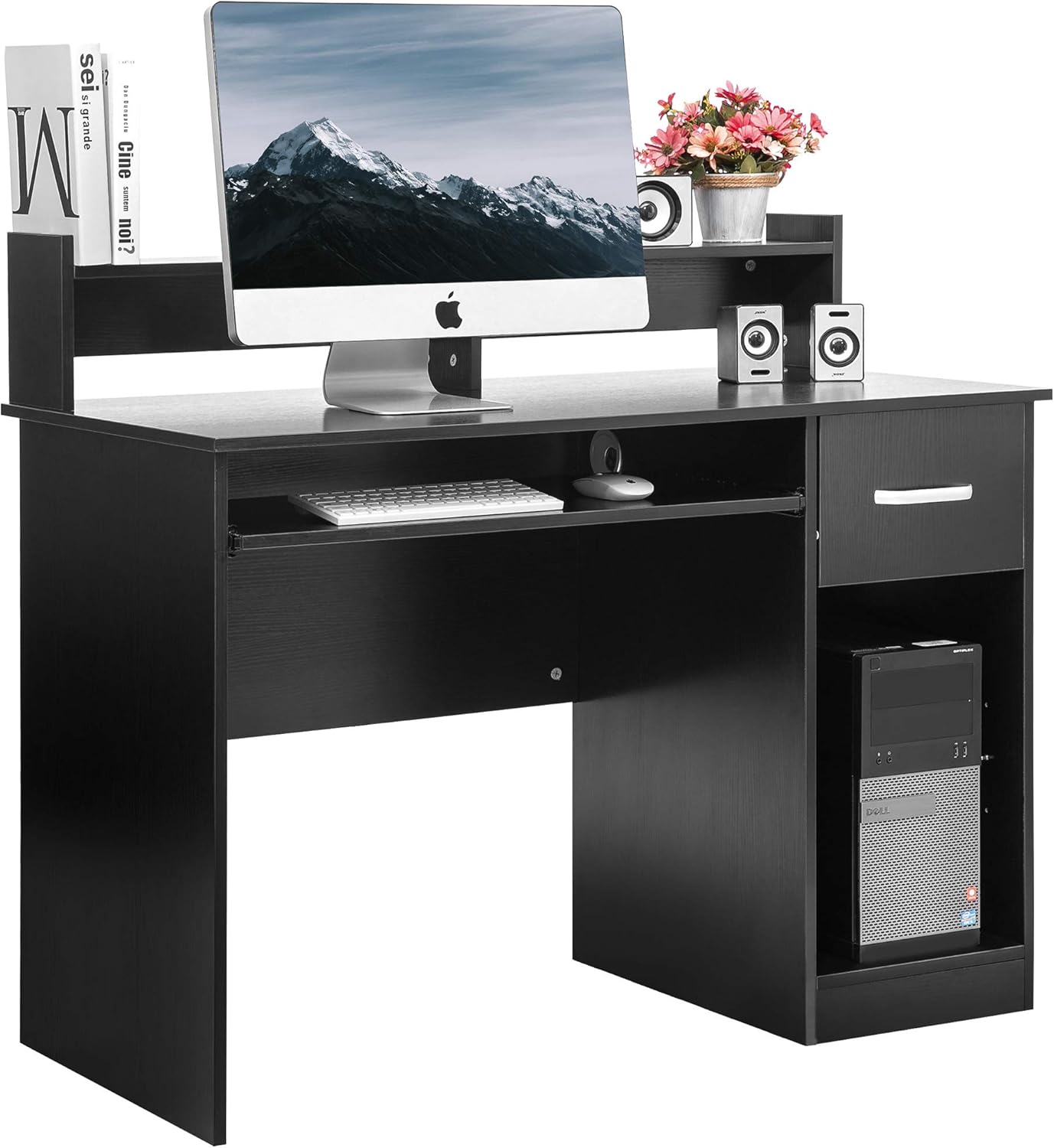 Amazon.com: MIERES Home Office Desk Computer Desk Wooden PC Laptop Desk ...