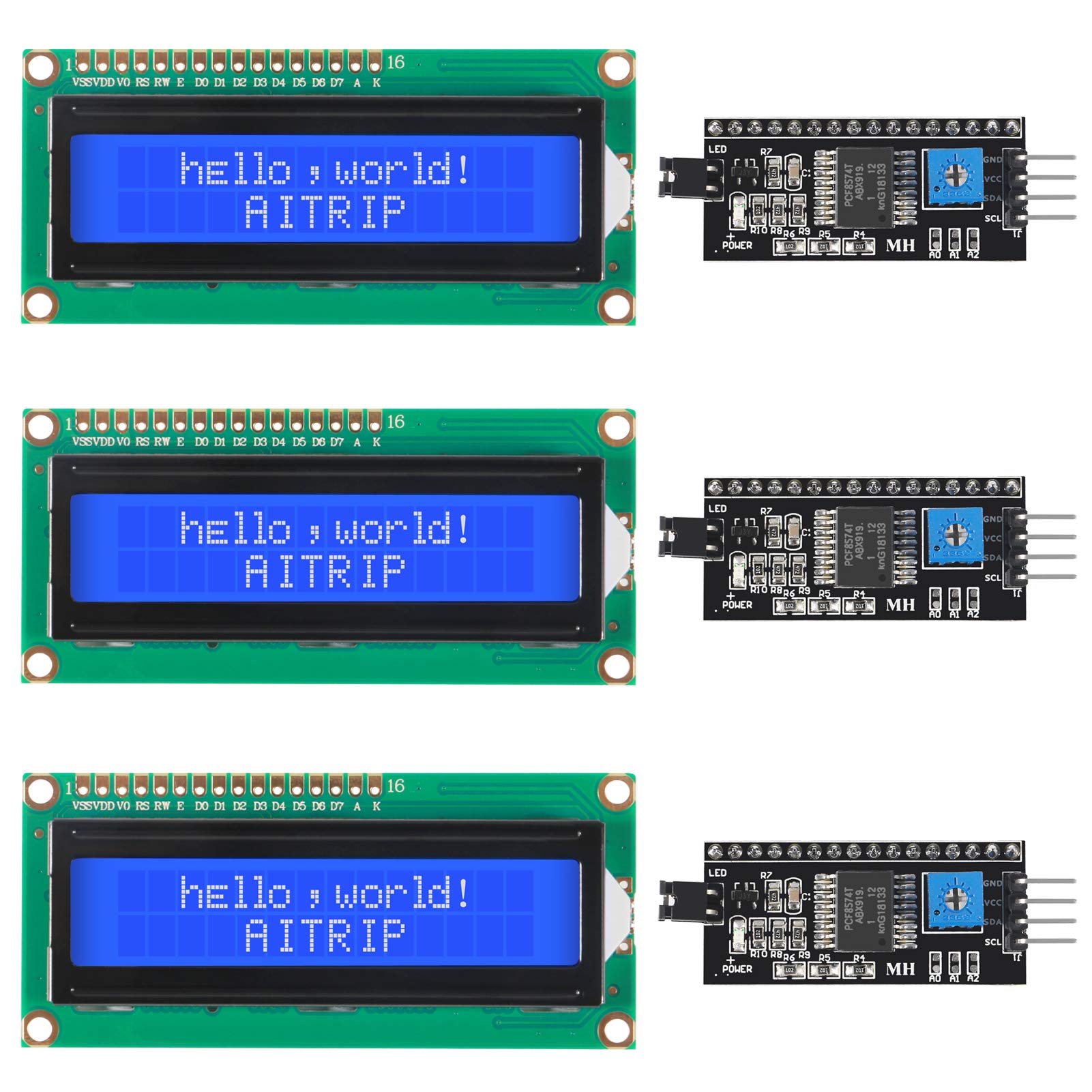 Mua AITRIP 3 Set IIC/I2C/TWI LCD 1602 16x2 Serial Interface Adapter ...