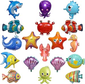 Amazon.com: 18 Pcs Sea Animal Balloons Under the Sea Balloons octopus ...