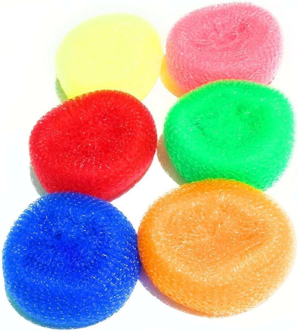 KRUPANIDHI Nylon Round Plastic Scrubber (Set of 6): Amazon.in: Home ...