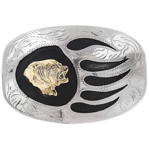 Amazon.com: Gold Silver Bear Paw Belt Buckle Hand Engraved 1551: Handmade