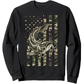 Amazon.com: Catfishing, Camo American Flag with Catfish T-Shirt ...