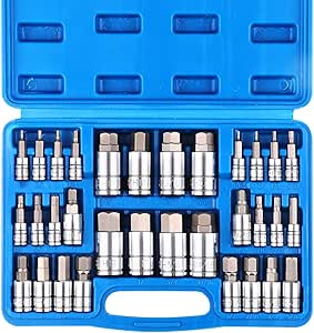 CASOMAN 32 Piece Master Hex Bit Socket Set, S2 Steel, SAE and Metric ...