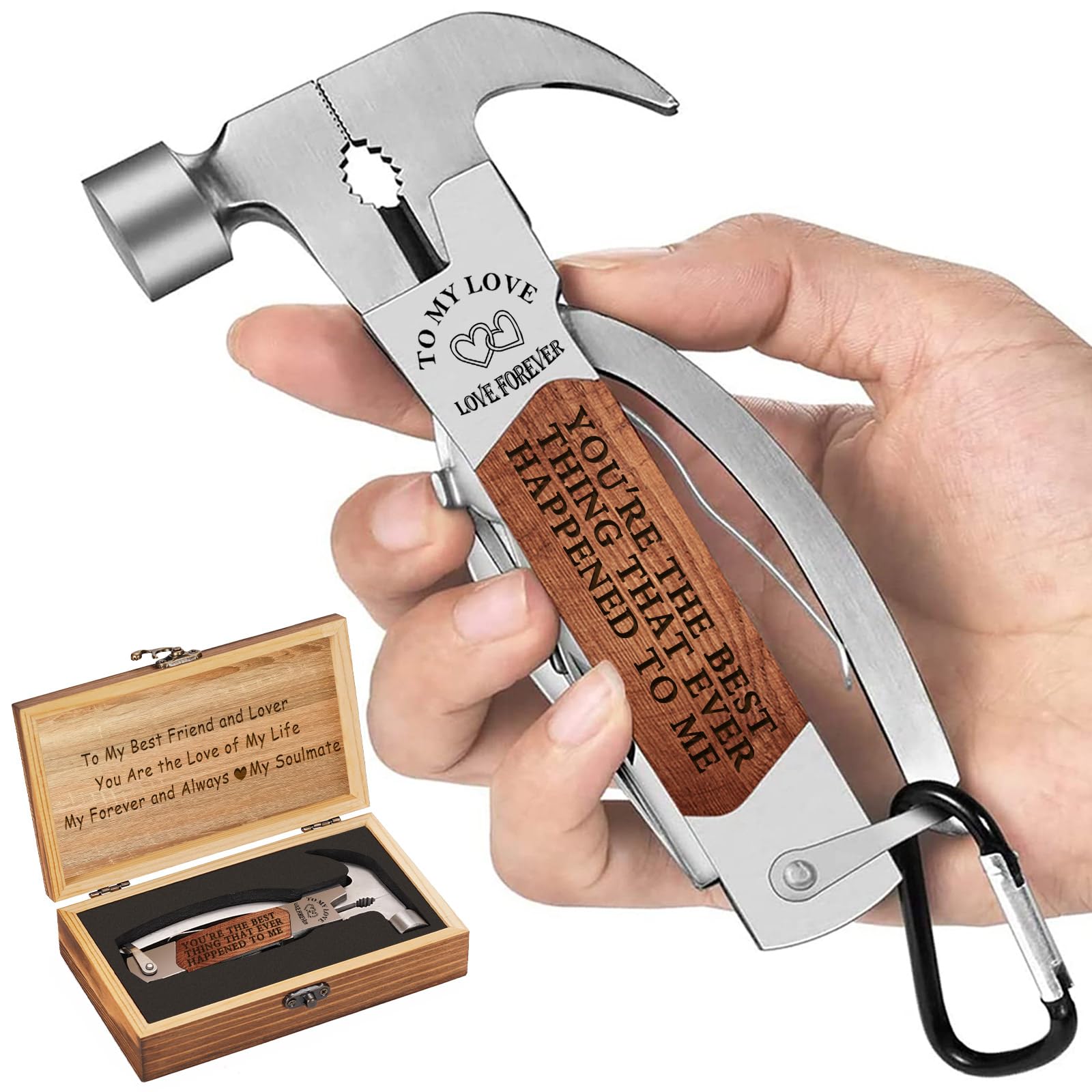 VEITORLD All in One Survival Tools Hammer Multitool with Engraved ...