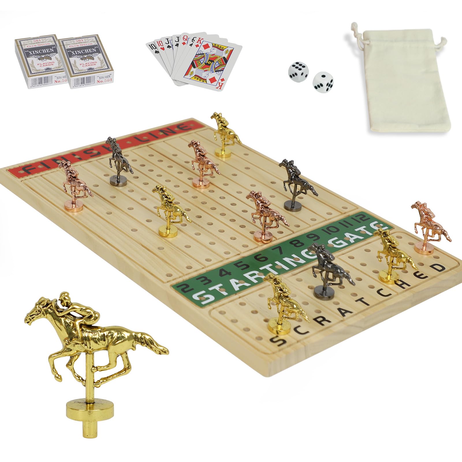 Mua HOROW Metal Horse Racing Board Game Card Board Game Finish Line ...